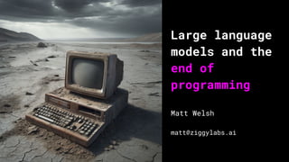 Large Language Models and the End of Programming | PPT
