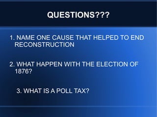 End of reconstruction | PPT