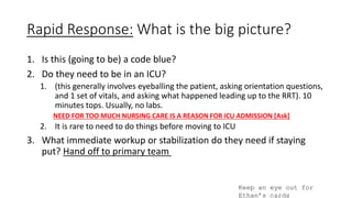 End of Response issues - Code and Rapid Response Workshop | PPTX