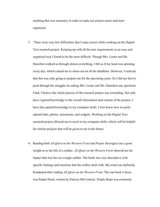 End of semester summative reflections | PDF