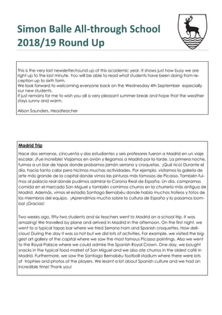 End of term newsletter 23.07.19