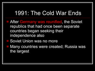 End Of Soviet Union Cold War Ends
