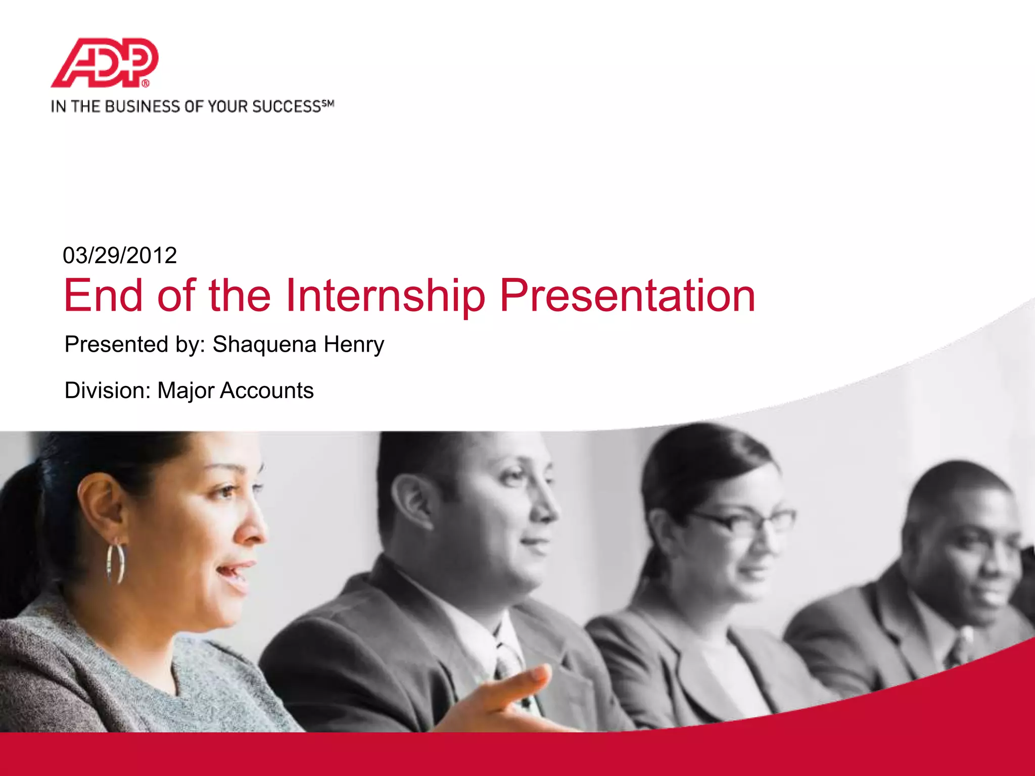 End of the internship presentations | PPTX