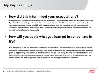 End of the internship presentations | PPTX