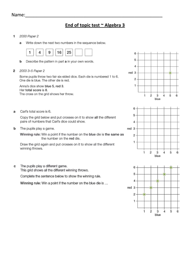 End of topic test | PDF