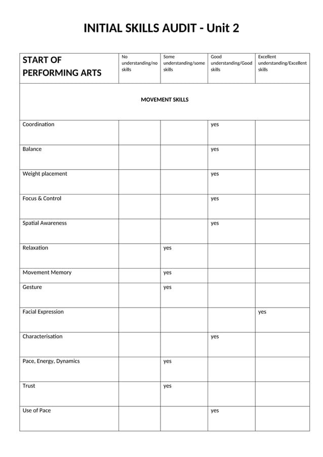 Initial Skills Audit - Hannae Heel....... | DOCX
