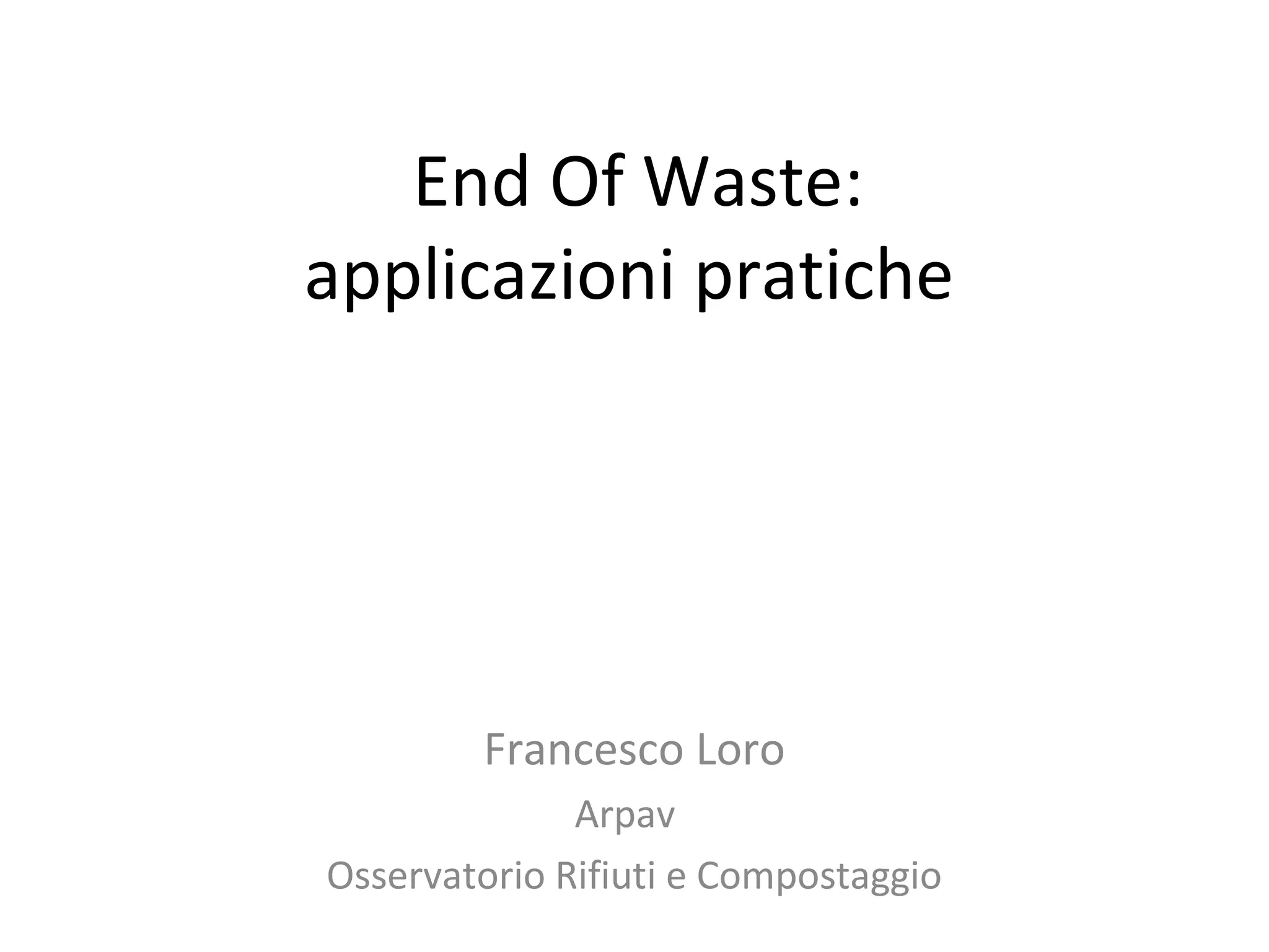 End of waste | PPT