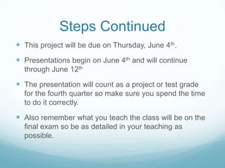 End of the Year Project | PPTX