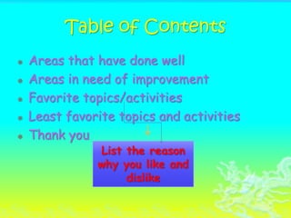 End of year reflection for english and gd | PPT