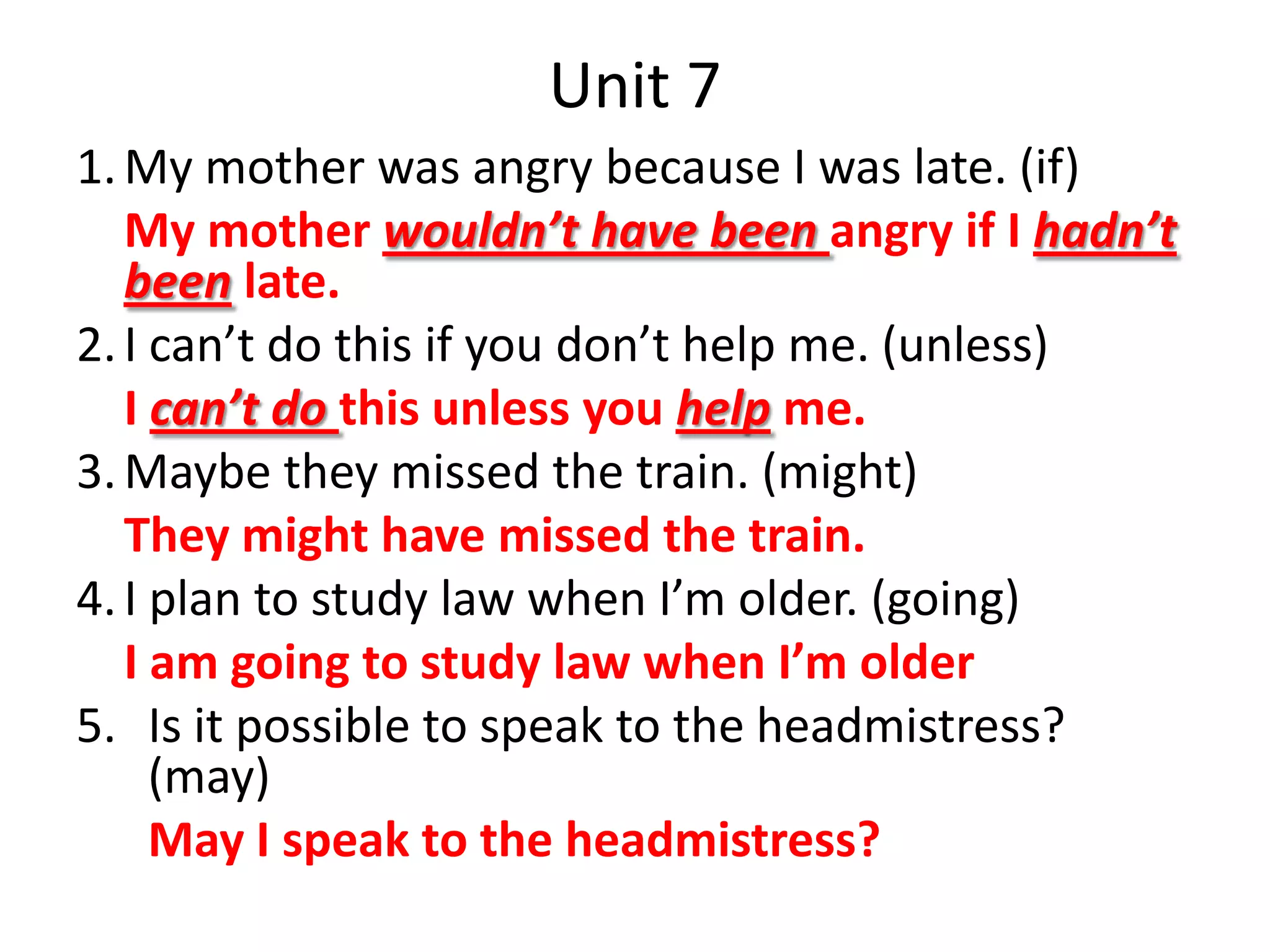 End of year revision. correction | PPTX
