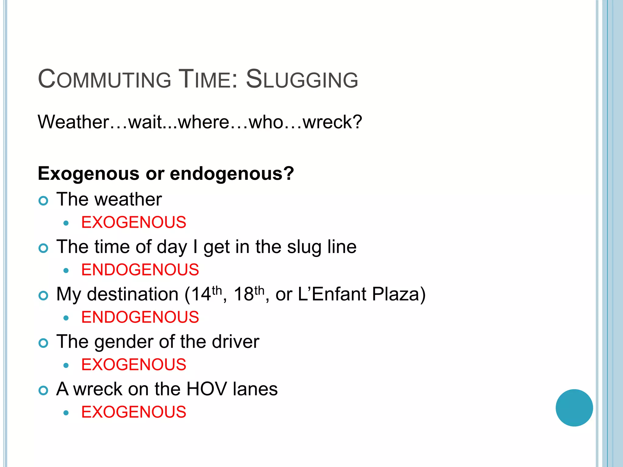 Endogeneity & Exogeneity | PPTX