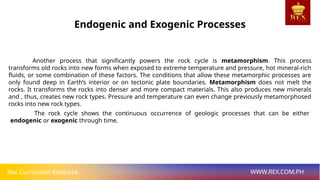 Endogenic+and+Exogses.pptxhsisksjshisishsus | PPTX | Geology | Science