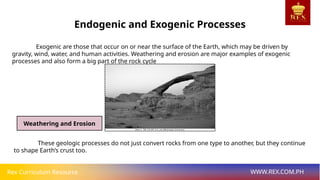 Endogenic+and+Exogses.pptxhsisksjshisishsus | PPTX | Geology | Science