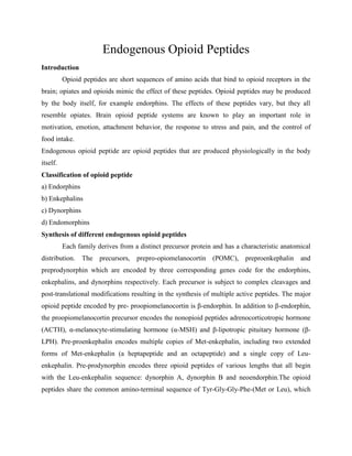Endogenous opioid peptide | DOCX