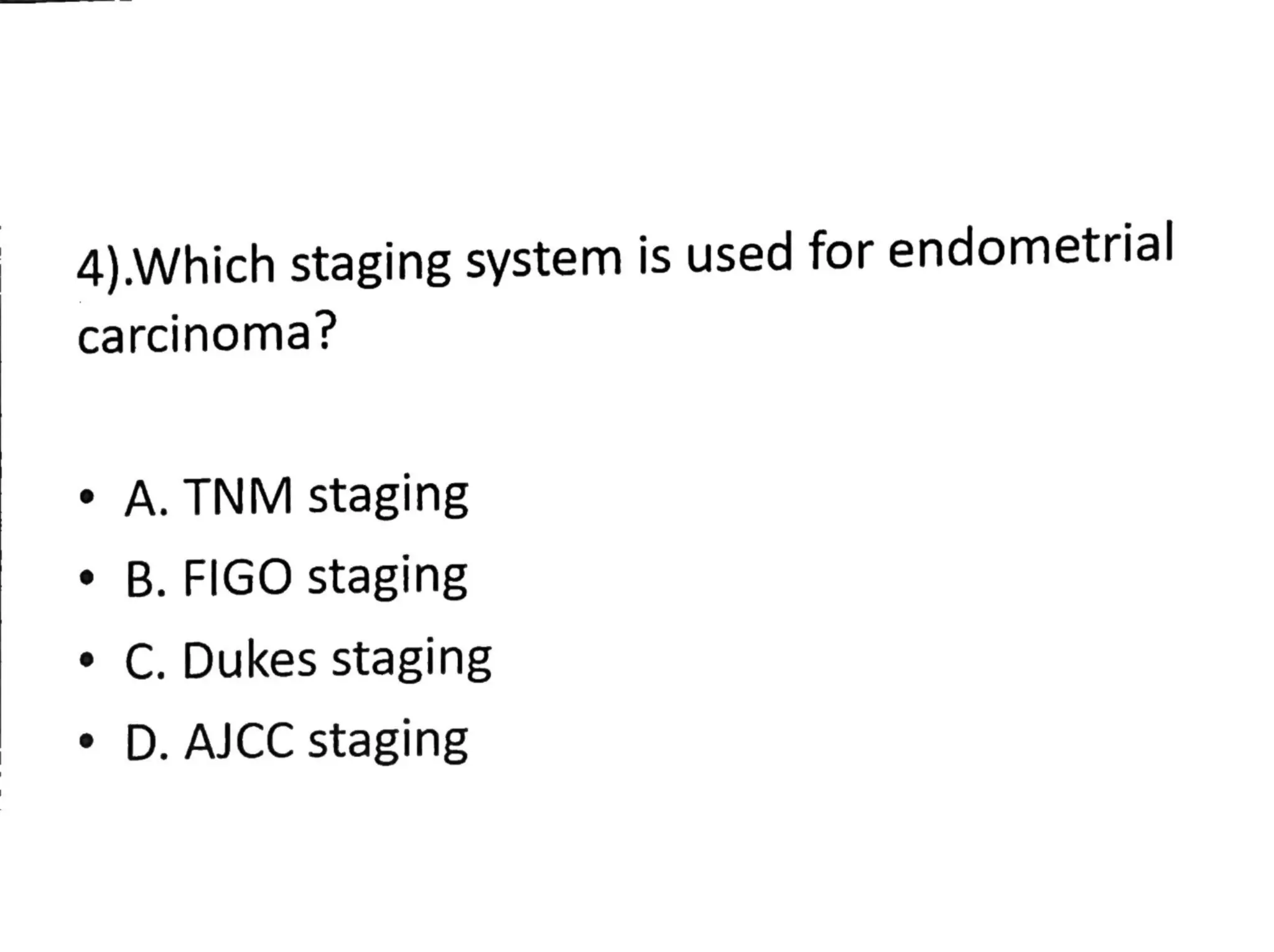 Endometrial Carcinoma - Important MCQs with Answers | PDF