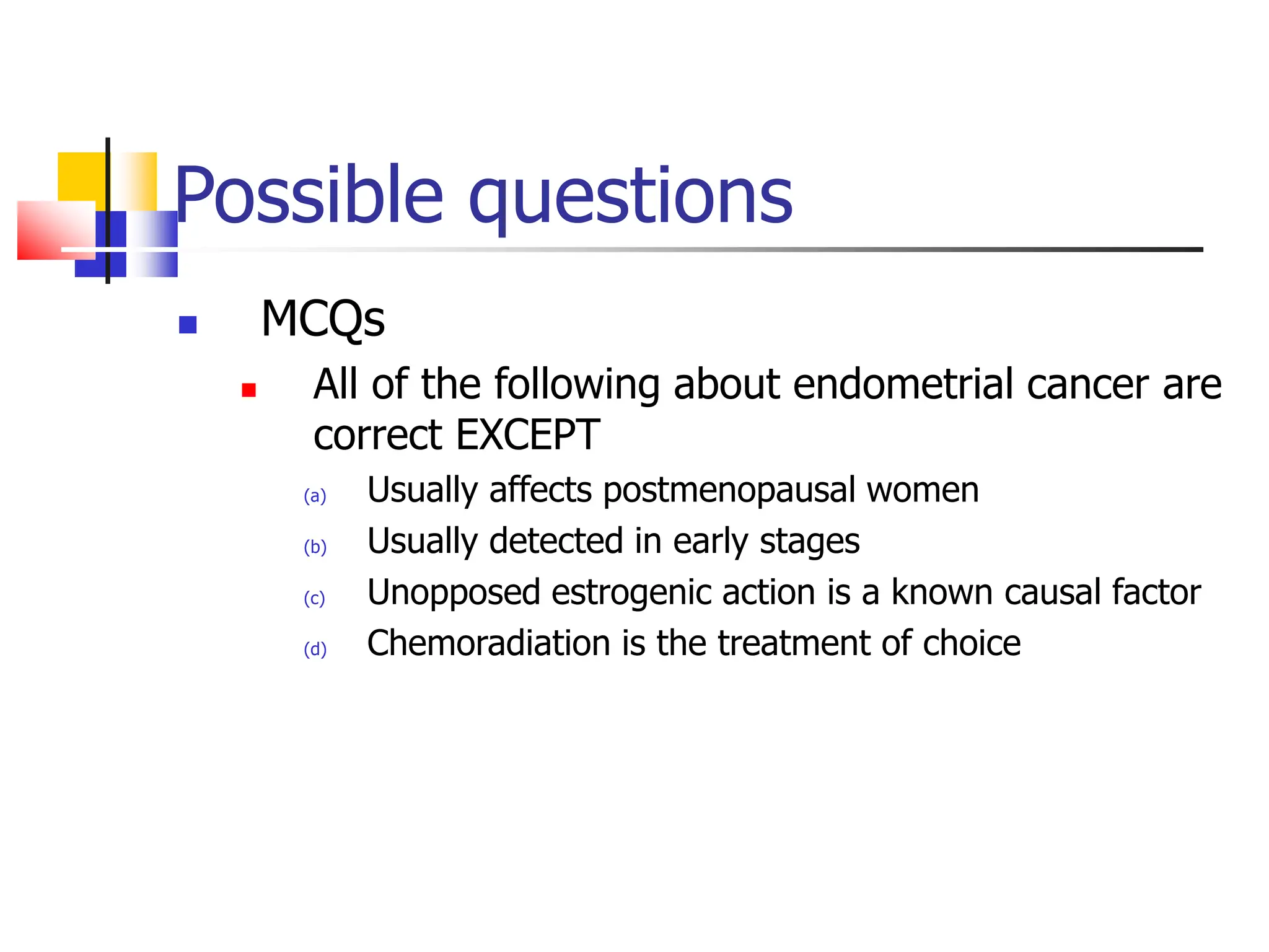 WORK UP A CASE OF Endometrial cancer .ppt