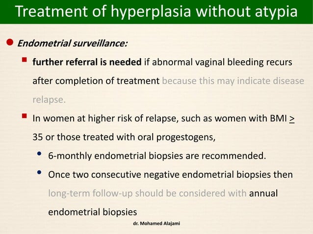Endometrial hyperplasia dr.alajami | PDF | Menopause | Endocrine and Metabolic Diseases