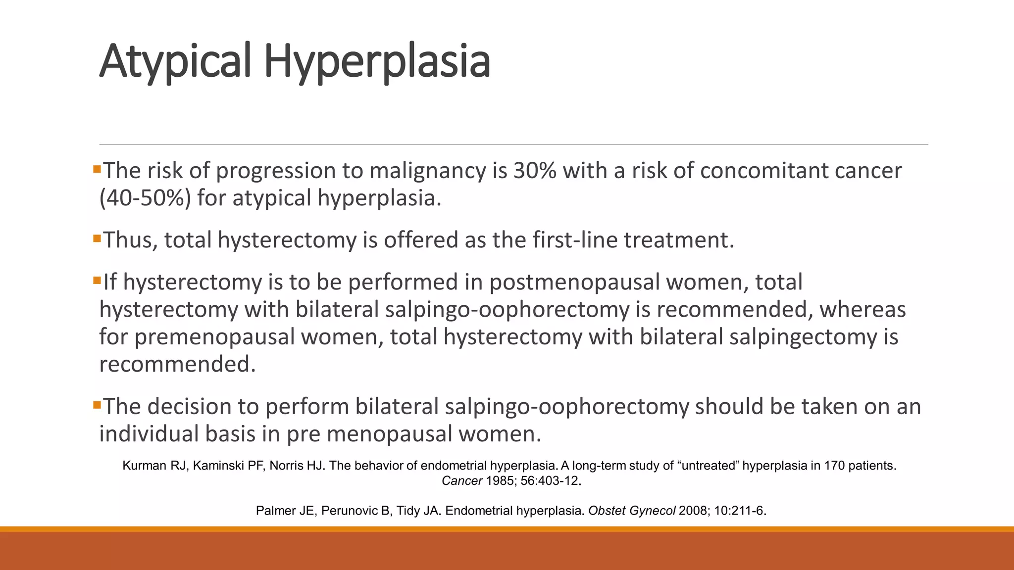 Endometrial Hyperplasia & Cancer Uterus Explain by Dr. Laxmi Shrikhande | PPT