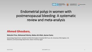 Endometrial polyp cancer risk in PMB women | PPT