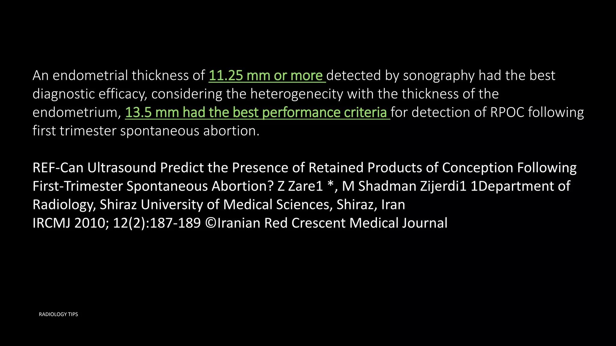 Endometrial thickness and rpoc | PPTX