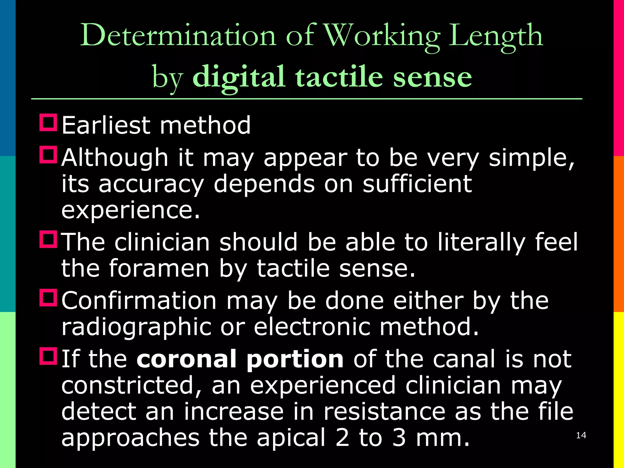Endometrics root canal working length determination | PPT