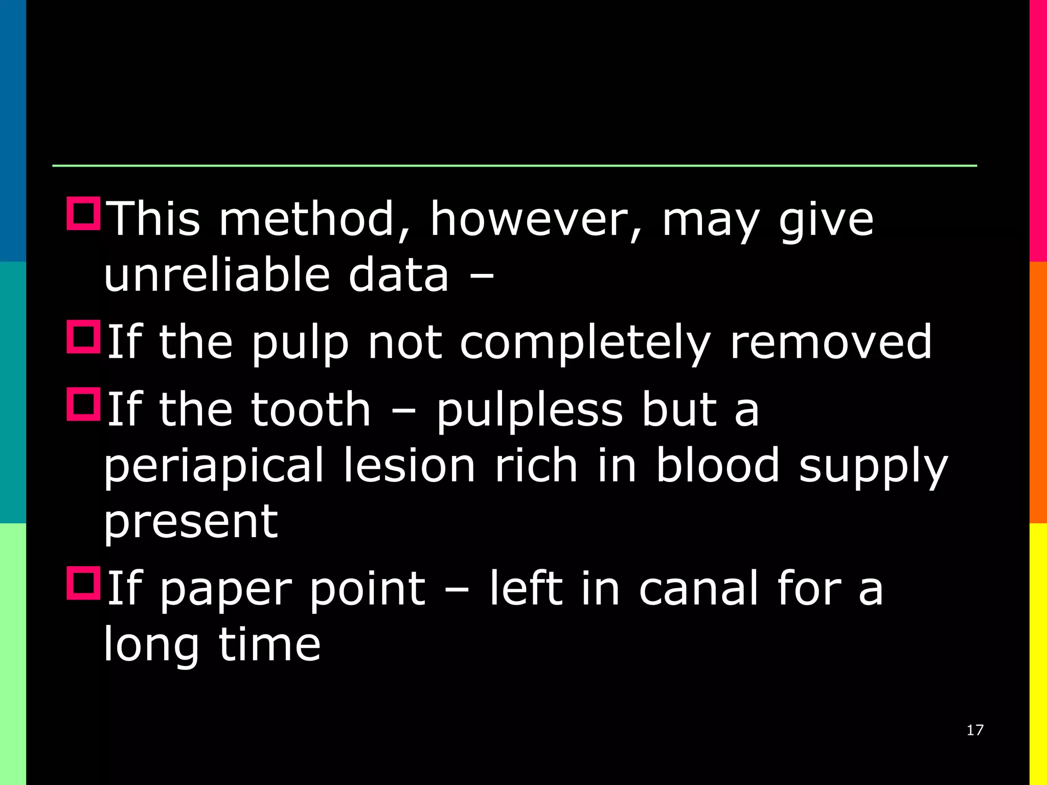 Endometrics root canal working length determination | PPT