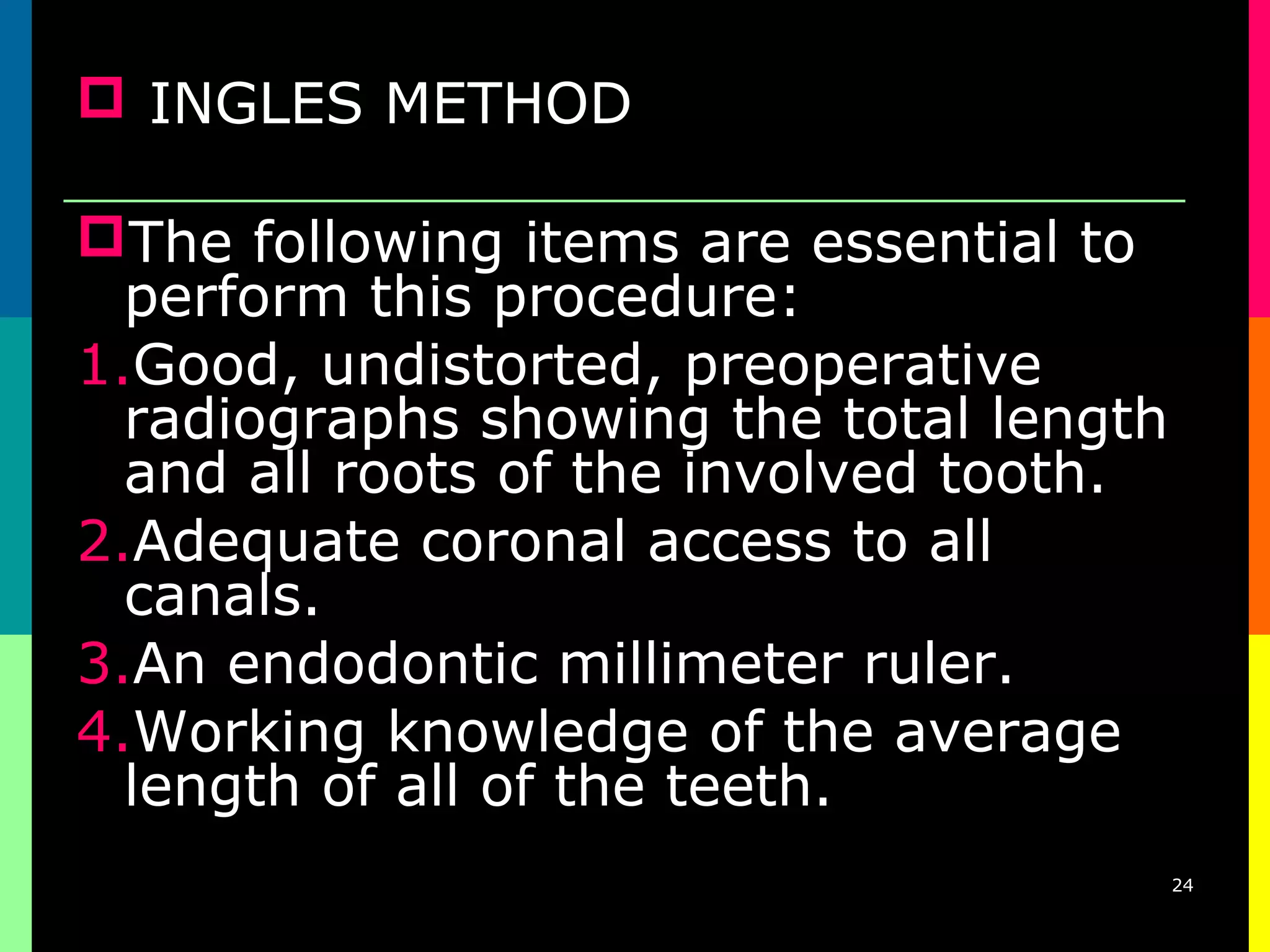 Endometrics root canal working length determination | PPT