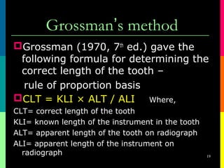 Endometrics root canal working length determination | PPT