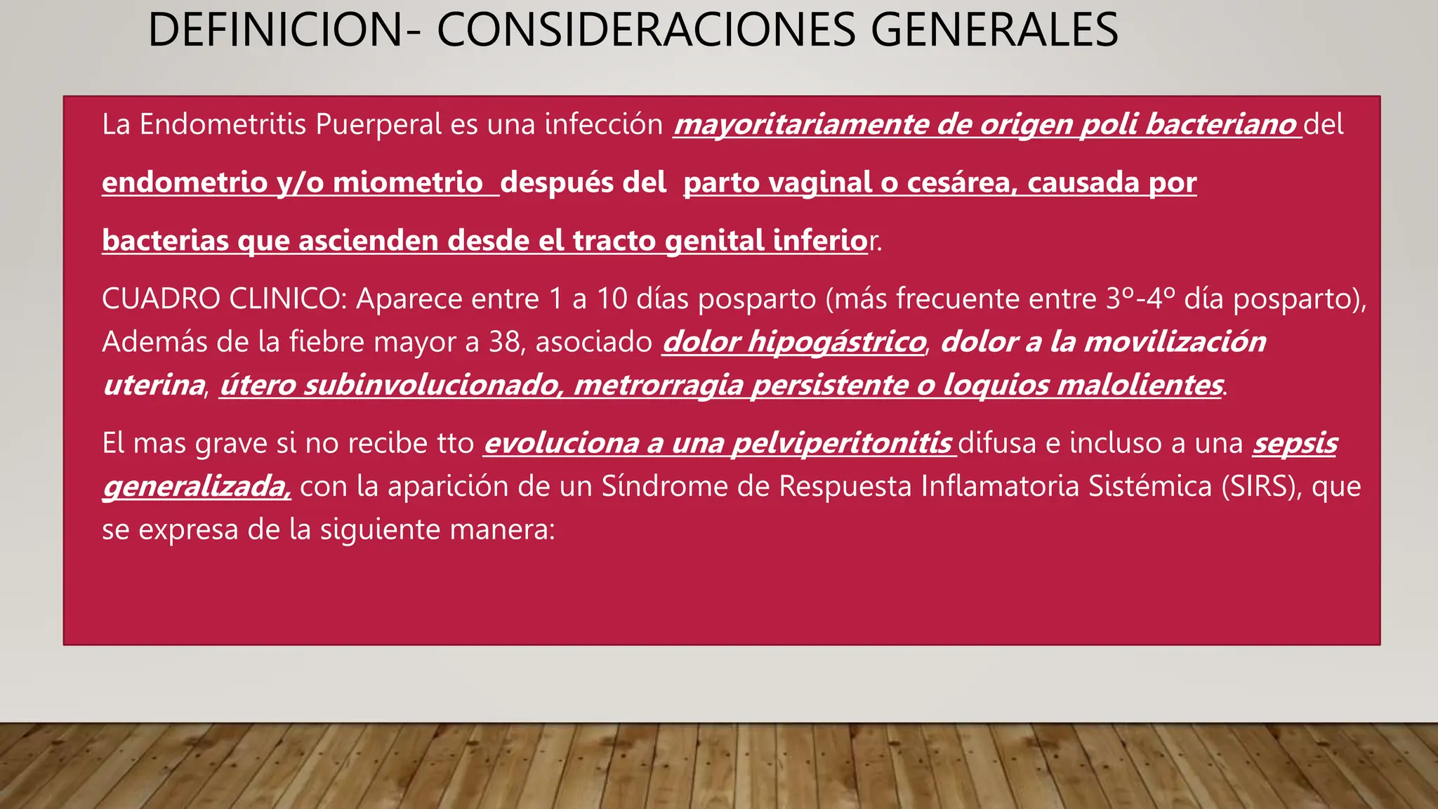 Como se presenta la ENDOMETRITIS PUERPERAL | PPT