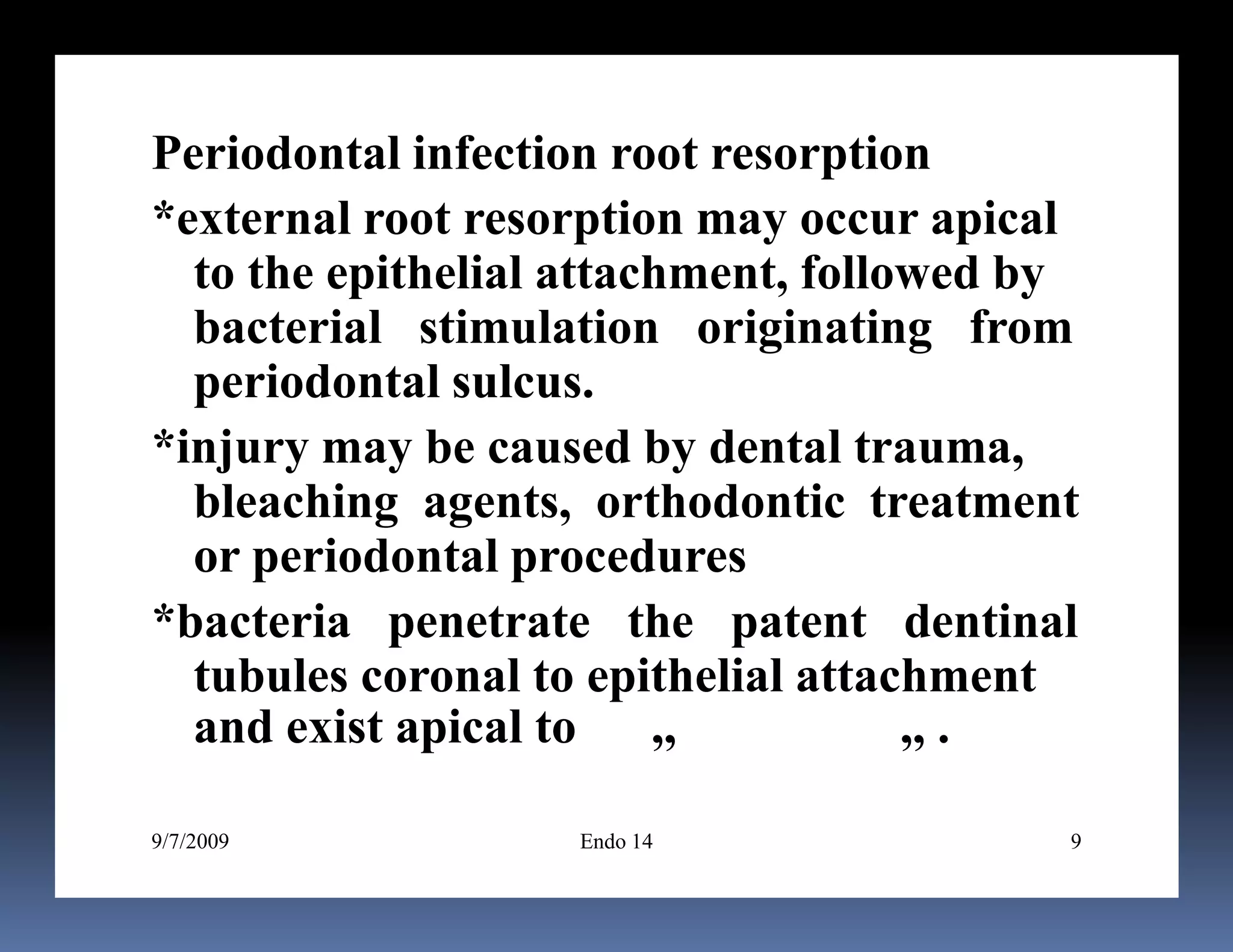 Endo note 14 root resorption | PPTX