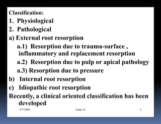 Endo note 14 root resorption | PPTX