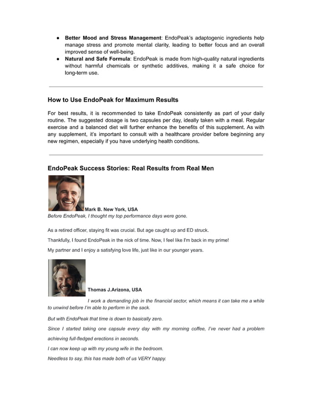 Unlock Your Peak Performance with EndoPeak: | PDF