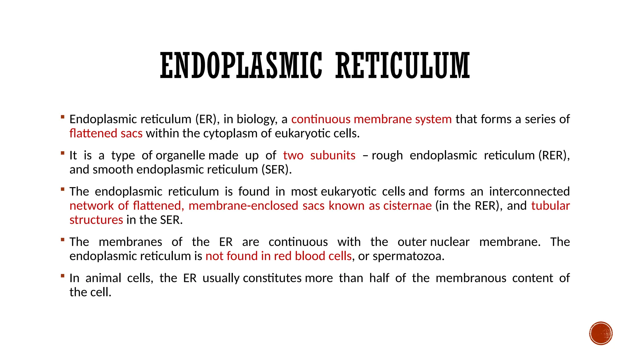 endoplasmic reticulum For Undergrduate students of BS Applied ...