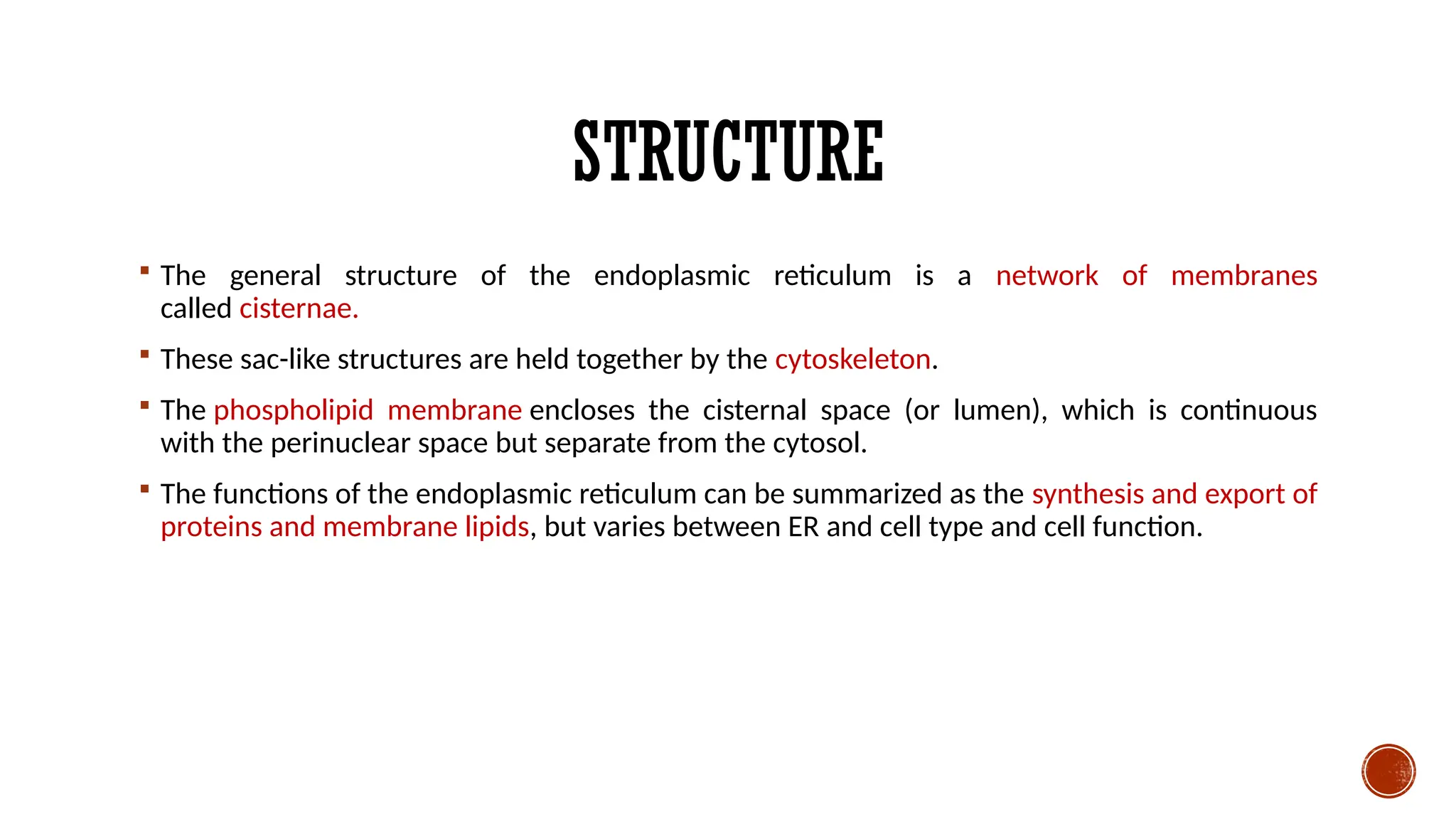 endoplasmic reticulum For Undergrduate students of BS Applied ...