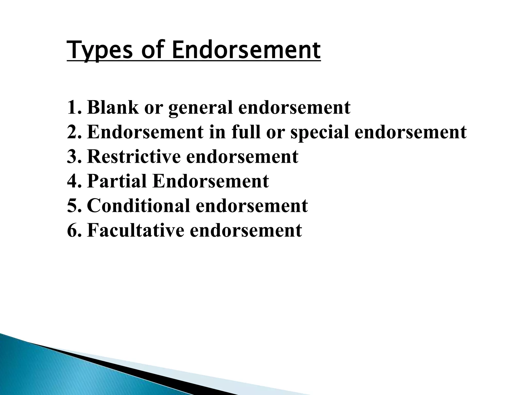 Endorsement of cheque | PPSX