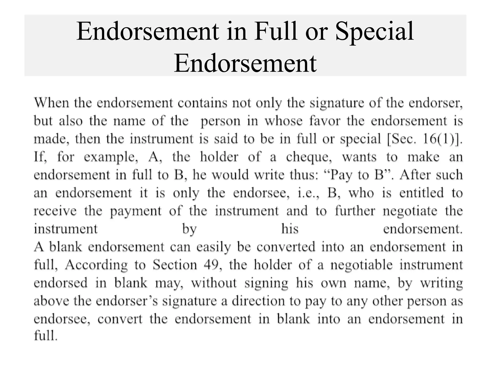 endorsement of negotiable instrument ,roll no -11.pptx