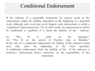 endorsement of negotiable instrument ,roll no -11.pptx