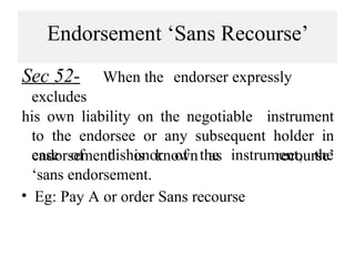 endorsement of negotiable instrument ,roll no -11.pptx