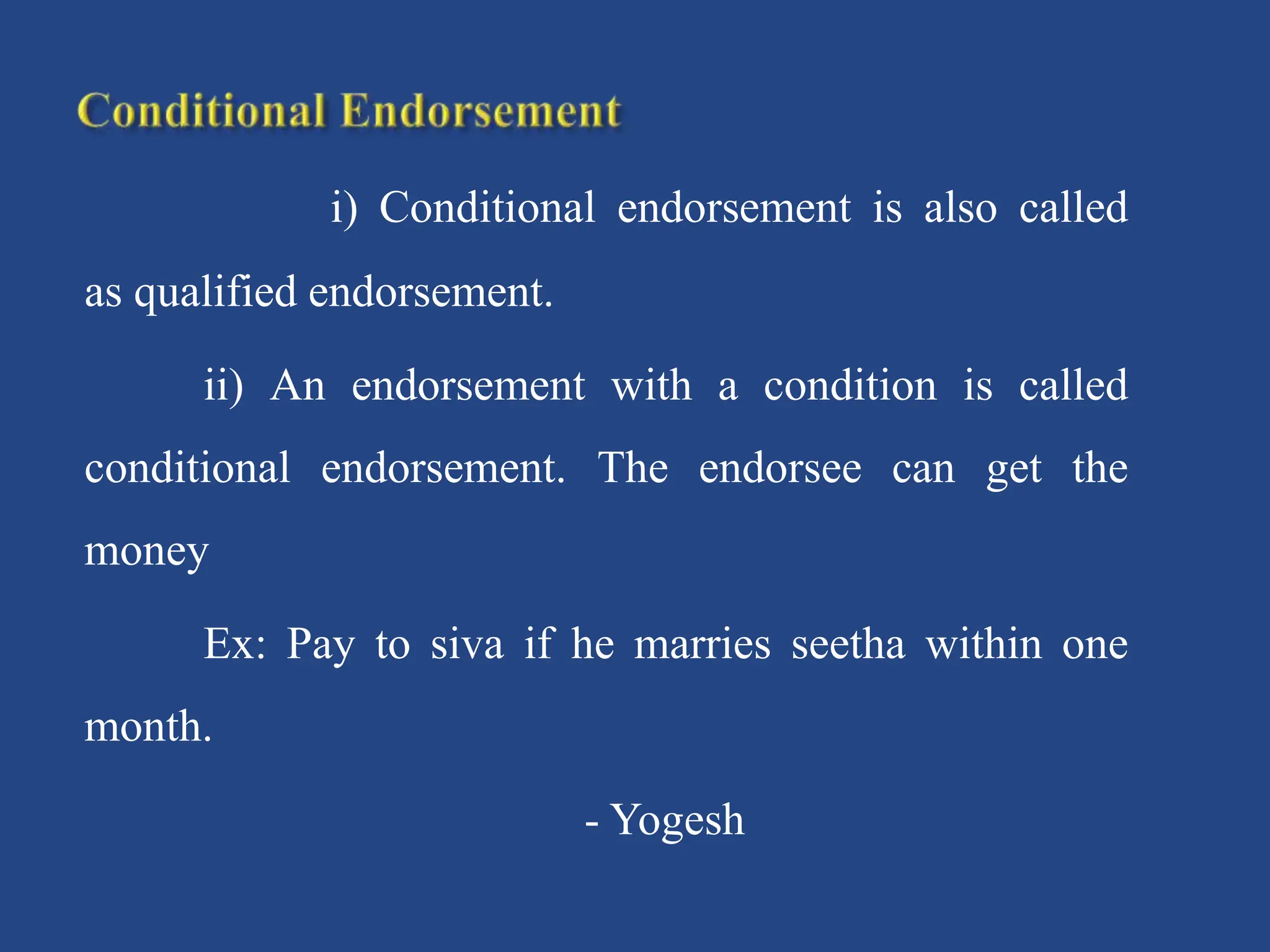 Endorsements, definition, allonge, kinds of endorsement, blank ...