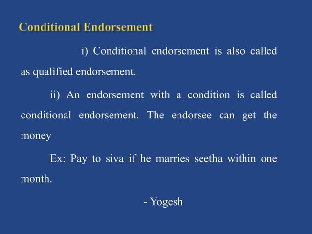 Endorsements, definition, allonge, kinds of endorsement, blank ...