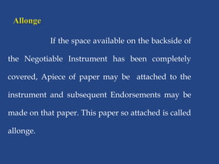 Endorsements, definition, allonge, kinds of endorsement, blank ...