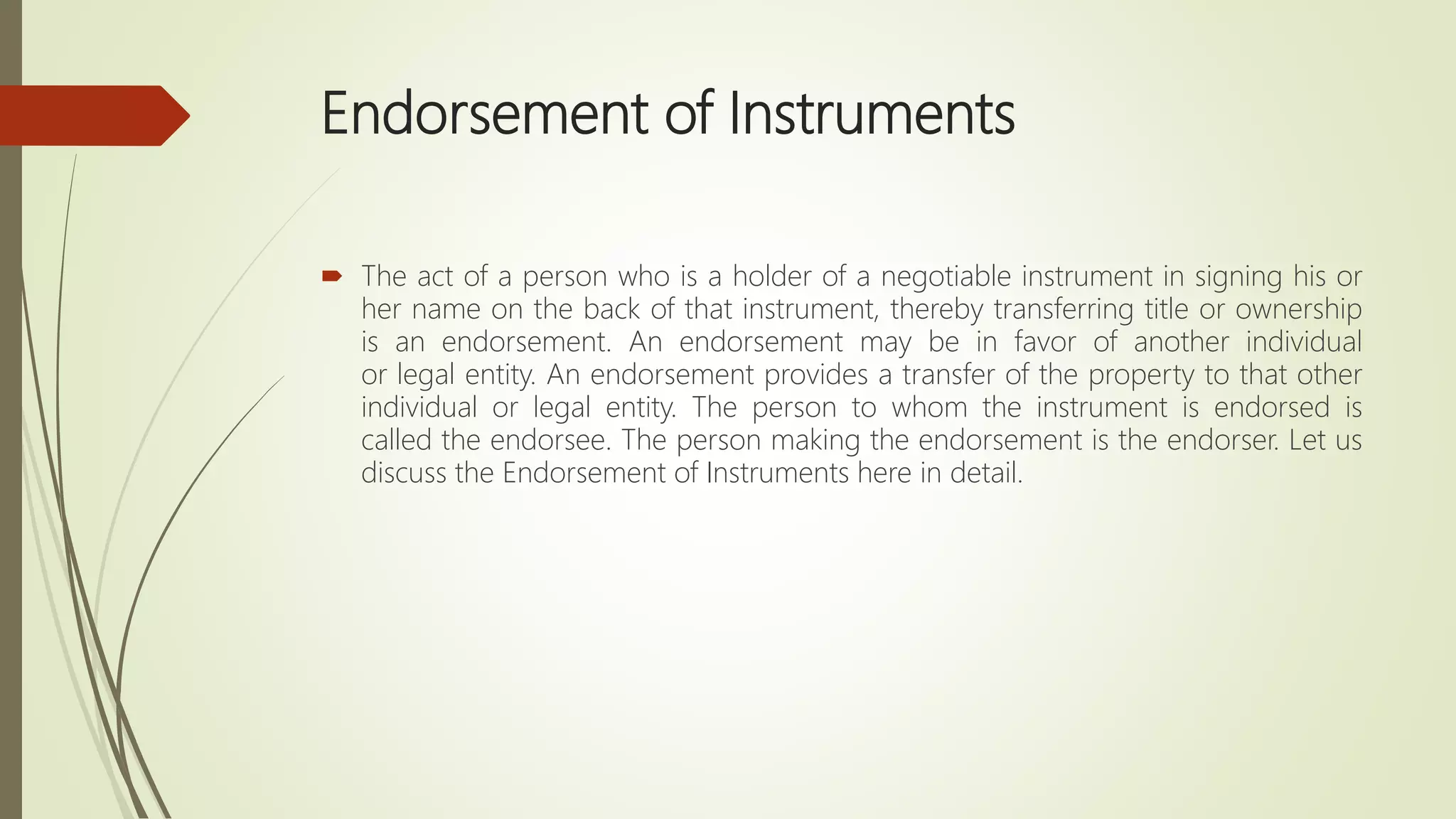 Endorsements and types of endorsement | PPTX