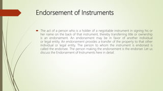 Endorsements and types of endorsement | PPTX