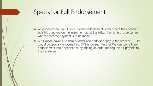 Endorsements and types of endorsement | PPTX