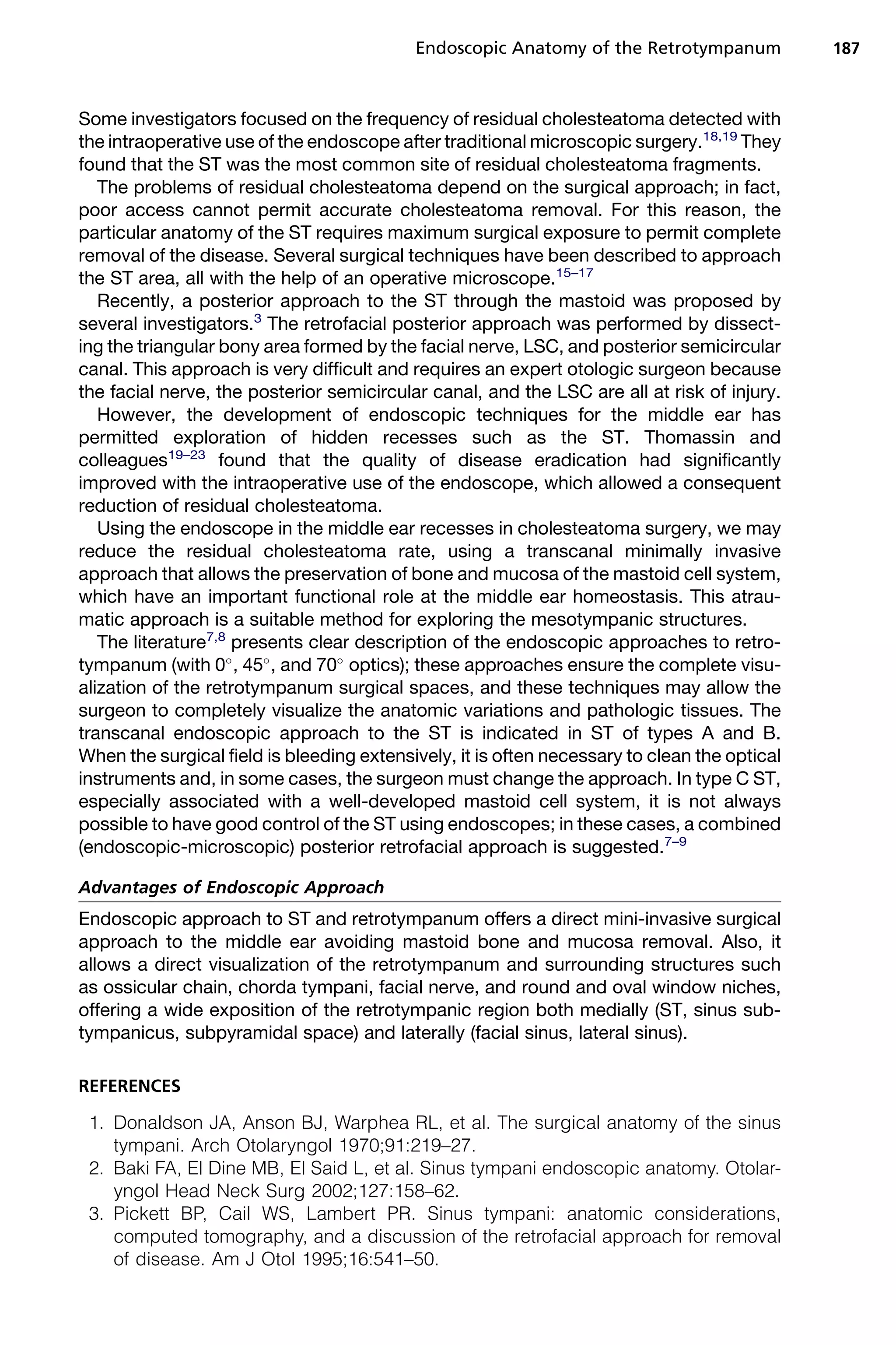 Endoscopic anatomy of Retrotympanum; Middle ear | PDF