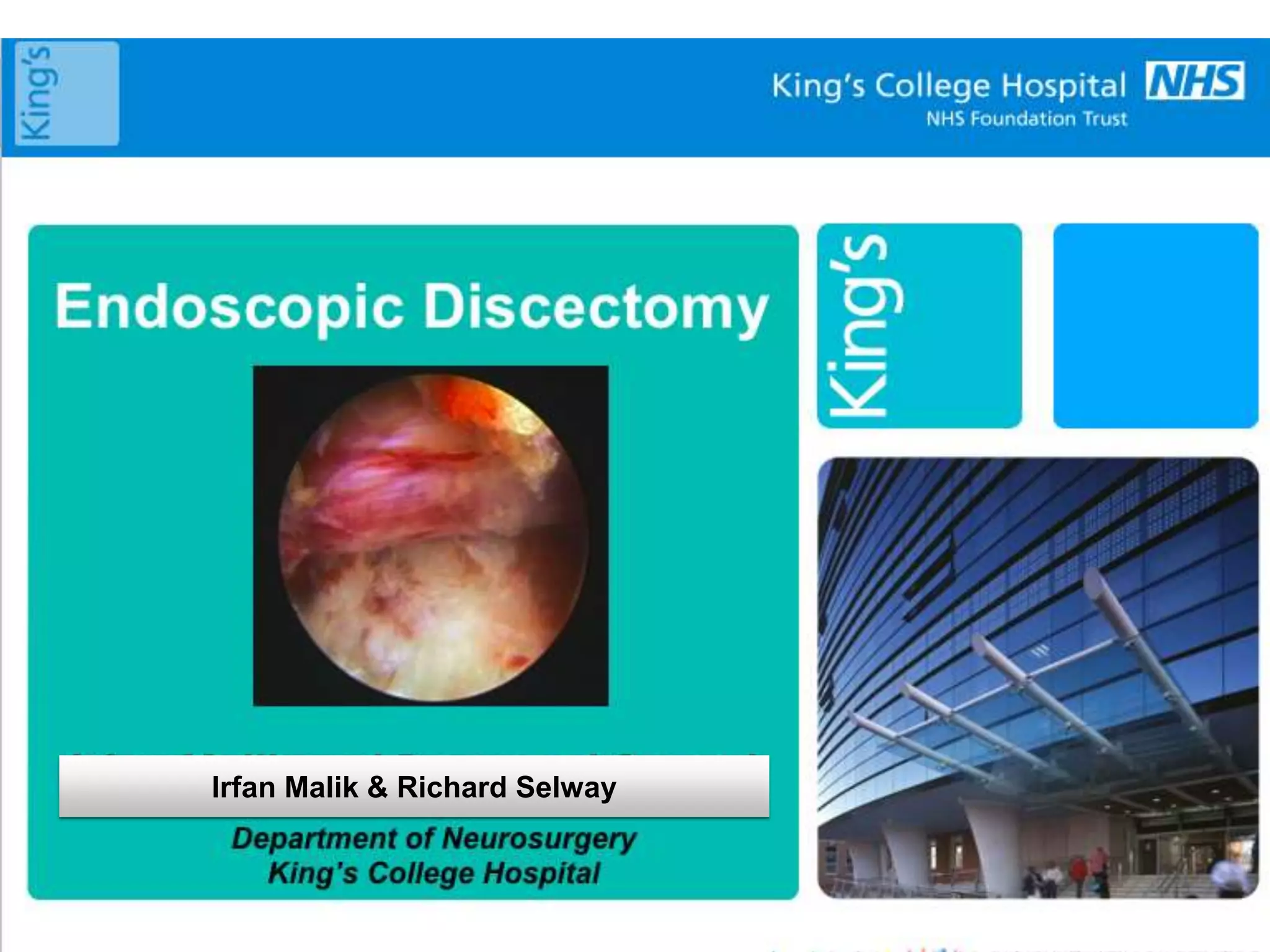 endoscopic discectomy KCH course.pptx