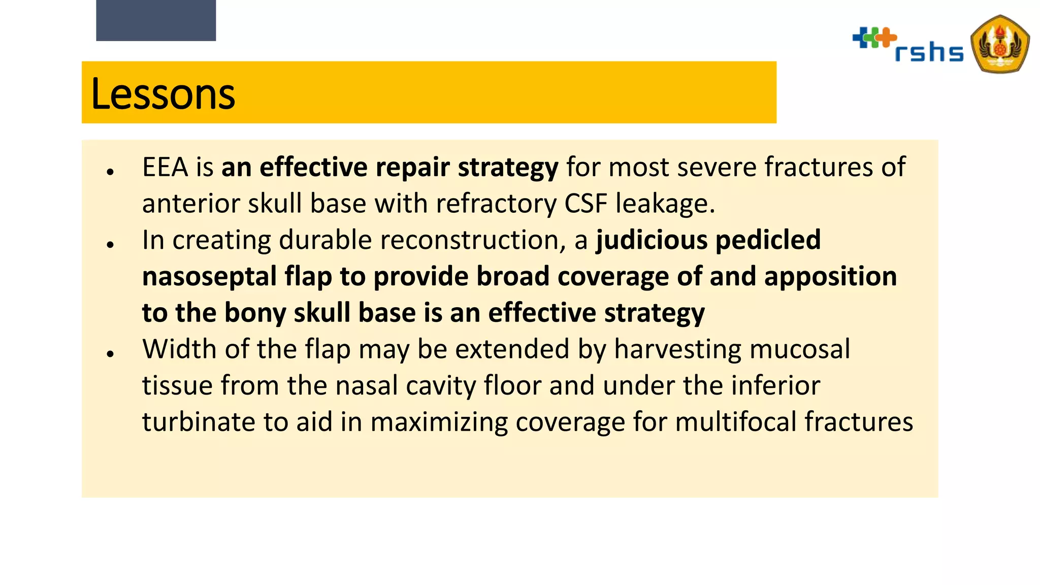 Endoscopic endonasal approaches for reconstruction of traumatic ...