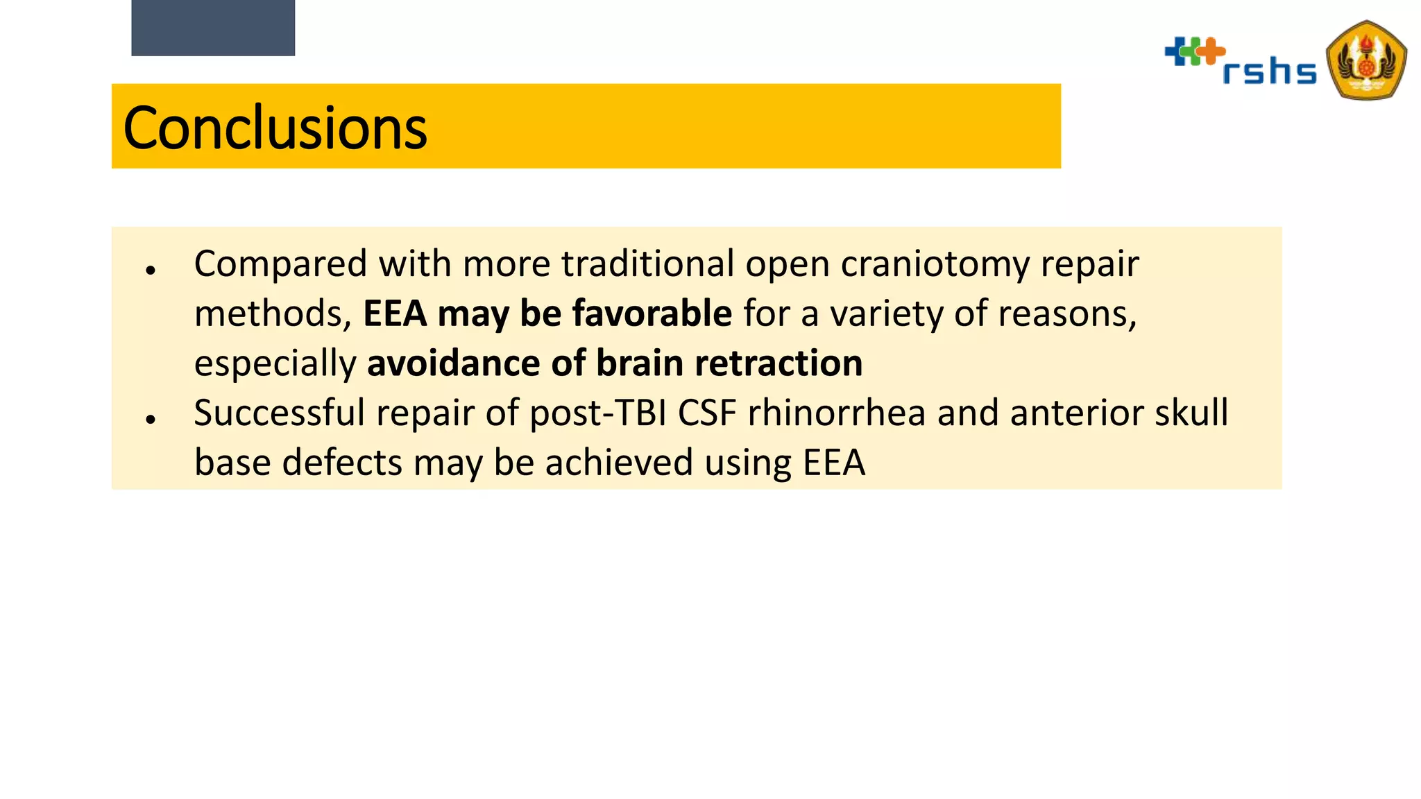 Endoscopic endonasal approaches for reconstruction of traumatic ...