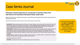 Endoscopic endonasal approaches for reconstruction of traumatic ...