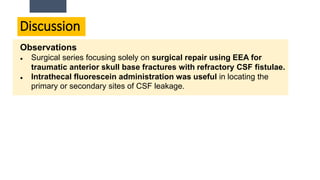 Endoscopic endonasal approaches for reconstruction of traumatic ...
